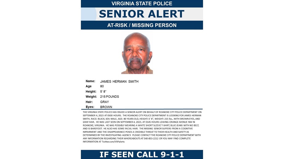 81-year-old missing man found safe by Roanoke police - Roanoke Daily Magazine