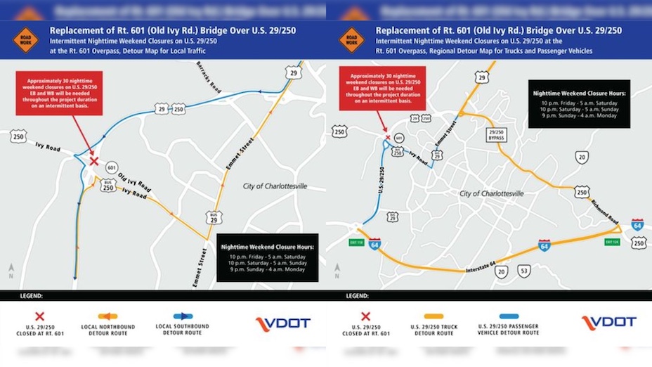 Overnight closures and delays expected on U.S. 29/250 Bypass for Old ...